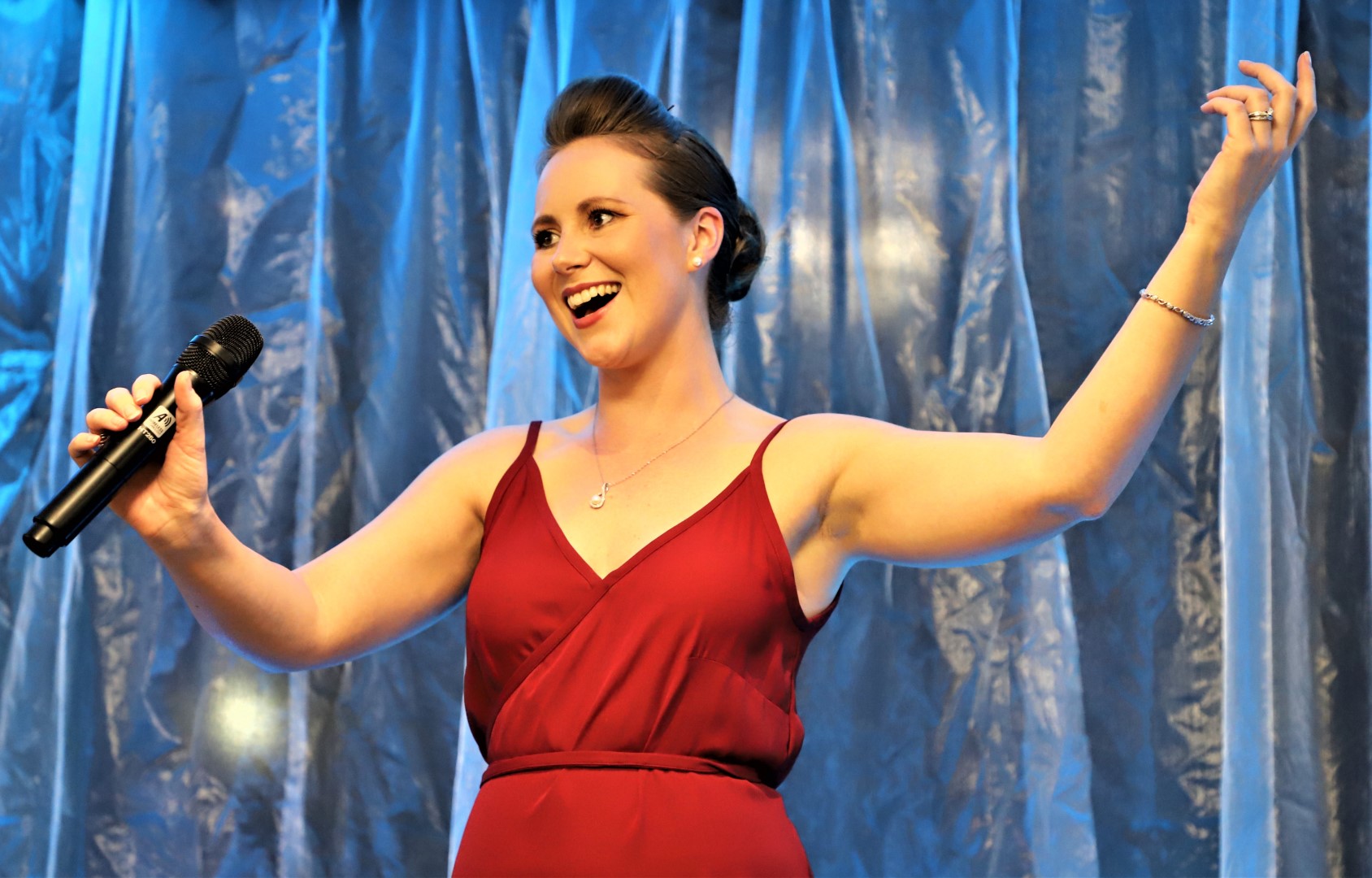 Rebecca renews her Cambridge connections at Patrick Hogan show